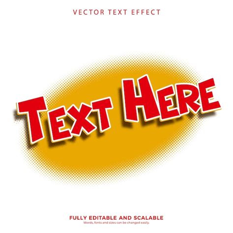 premium vector editable text effect red text style
