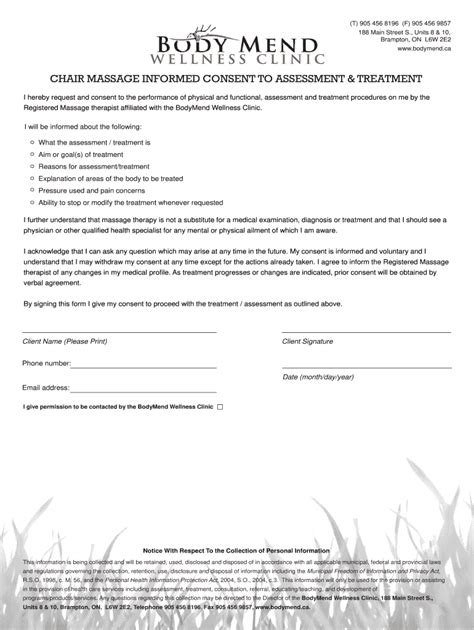 Chair Massage Consent Form Complete With Ease Airslate Signnow