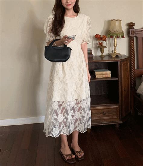 반하니 크렐라 ️ 레이스 레이어 셔링 리본 롱 원피스 브라이덜샤워 추천👍🏻