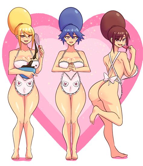 Rule 34 3girls Alternate Hairstyle Apron Apron Only Ass Baking