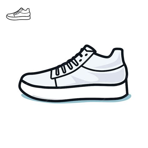 현대 흰색 운동화 벡터 일러스트 아이콘 신발 아이콘 프리미엄 벡터