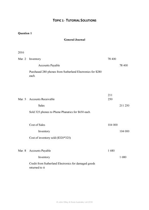 Module 1 Tutorial Solutions Topic 1 Tutorial Solutions Question 1