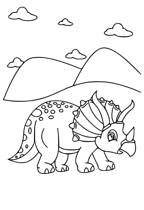Gratis M Larbild Triceratops Berg Att Skriva Ut F R Vuxna Och Barn