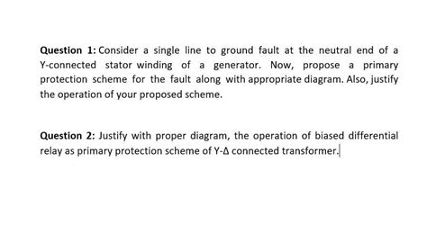 Solved Question 1 Consider A Single Line To Ground Fault At