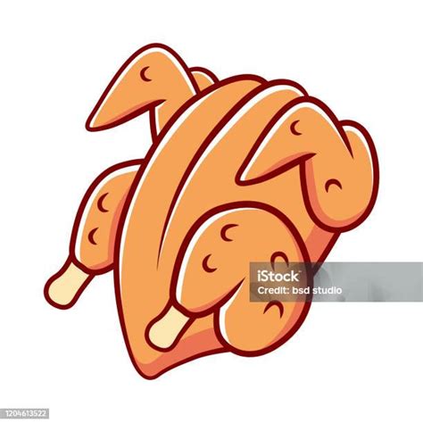 구운 치킨 카케이스 색상 아이콘입니다 정육점 고기 구운 고기 생산 및 판매 단백질 공급원 도살사업 격리 벡터 일러스트레이션 닭고기에 대한 스톡 벡터 아트 및 기타 이미지