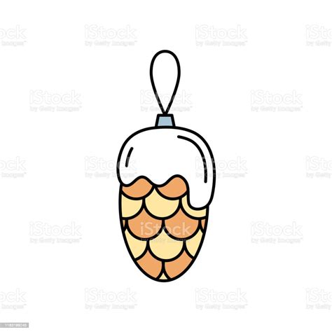 크리스마스 트리 장식 유리 공 라인 아이콘입니다 휴일 Xmas 겨울 트렌디 한 장식 배경입니다 파티 축 하 휴일 이벤트 카니발 요소 벡터 컬러 디자인 일러스트 빈티지