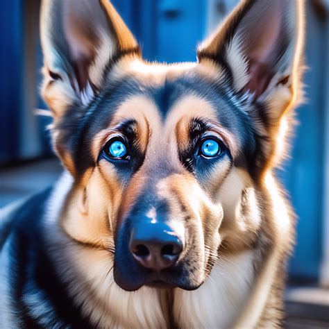 German Shepherd With Blue Eyes — Image Created In Shedevrum