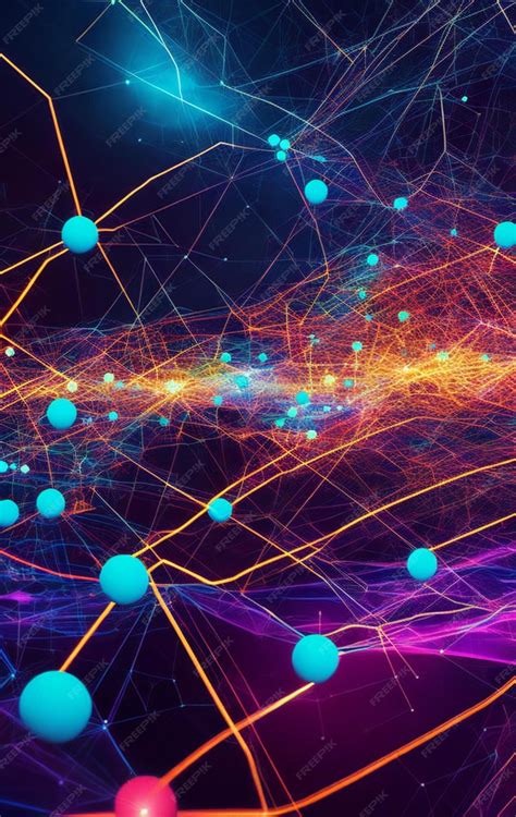 Premium Ai Image Abstract Background With Colorful Lines And Dots