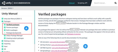 Unity Manual Finding Package Documentation