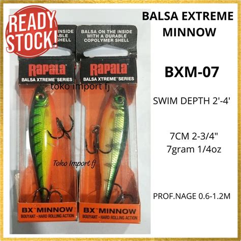 Jual Lures Casting Minnow Rapala Balsa Extreme Series Bxm 07 7cm 7gram