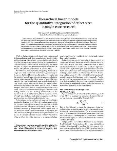 pdf hierarchical linear models for the quantitative integration of