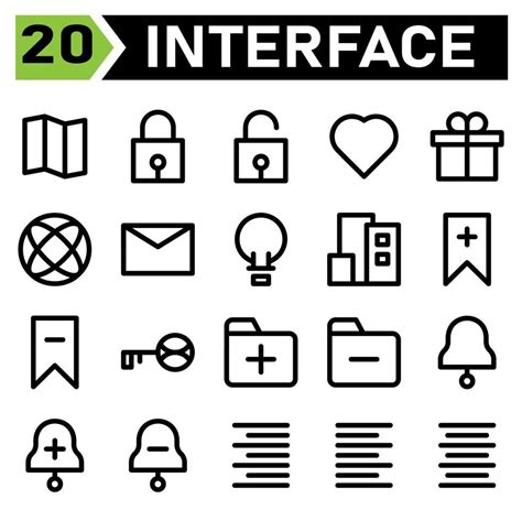 User Interface Icon Set Include Map Location Guide Direction User Interface Lock Protect
