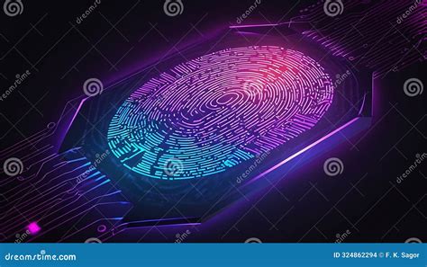 Cyber Security Fingerprint Concept Stock Illustration Illustration Of Gradient Data 324862294