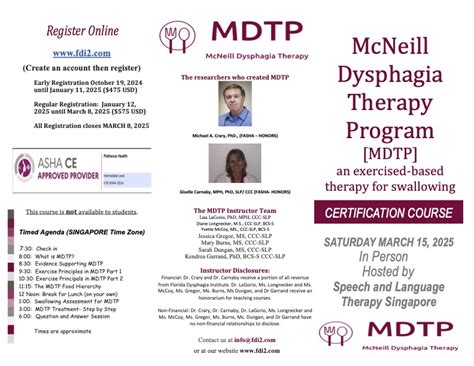 Mcneil Dysphagia Therapy Mdtp Certification Course In Singapore