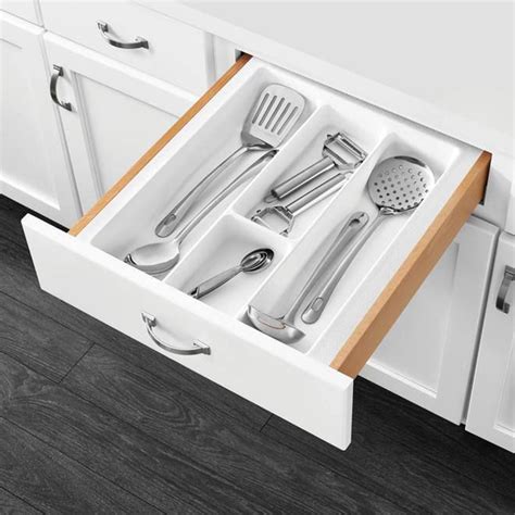 Plastic Utensil Drawer Insert W White Rev A Shelf UT W