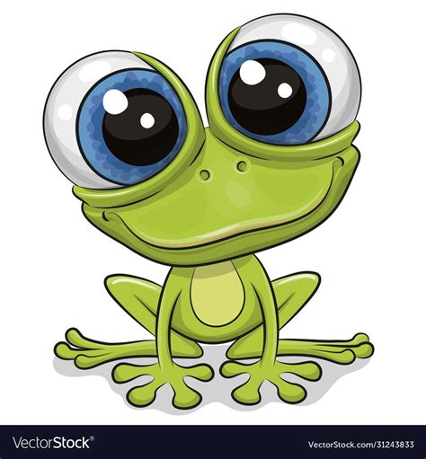 Cute Cartoon Frog With Big Eyes