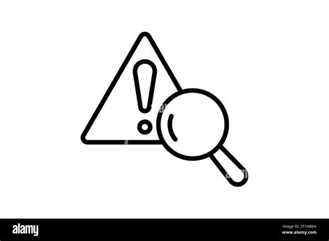 Icône d identification du problème loupe avec point d exclamation