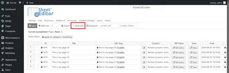 Wordpress How To Bulk Edit Page Categories In A Spreadsheet Wp