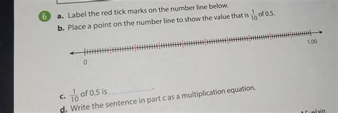 6 A Label The Red Tick Marks On The Number Line Below B Place A