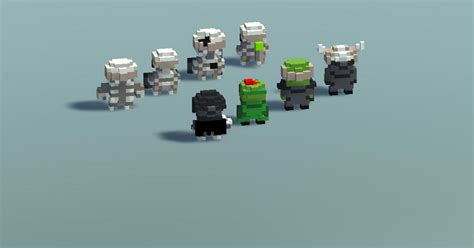 3d voxel animated models undead