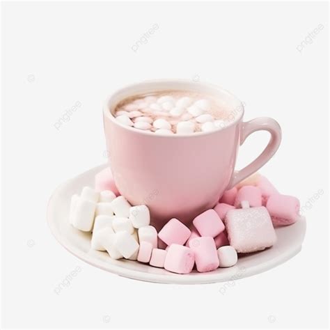 마시멜로를 넣은 커피 한잔 크리스마스 장식품과 사탕 뜨거운 코코아 초콜릿 선물 Png 일러스트 및 이미지 에 대한 무료 다운로드 Pngtree