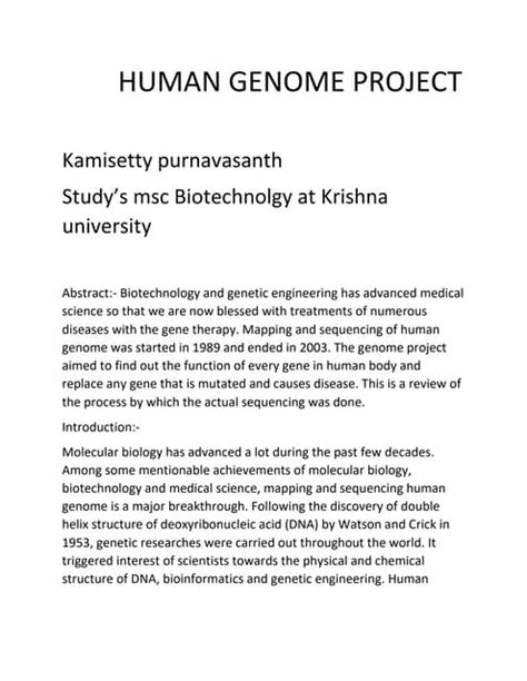 Human Genome Project Ppt