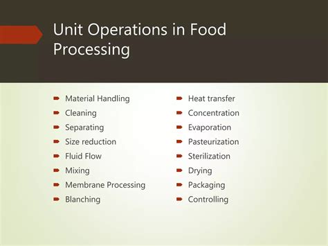 Unit Operations In Food Processing PPTX