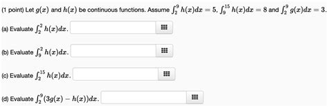 Solved Point Let G X And H X Be Continuous Functions Chegg Com