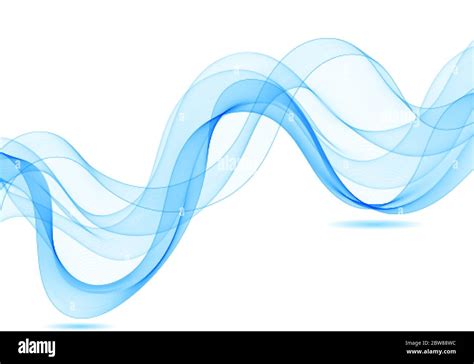 Abstract Smooth Color Wave Vector Curve Flow Blue Motion Illustration Smoke Design Vector
