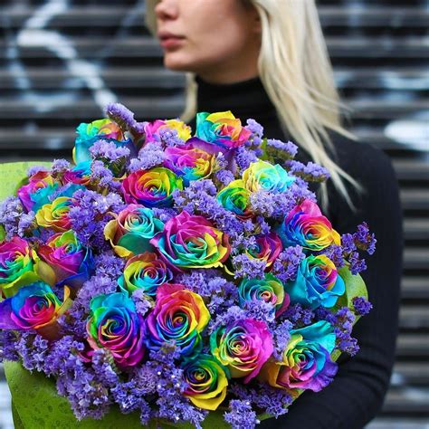 Rainbow Dash Rainbow Bouquet Rainbow Roses Rainbow Wedding Theme