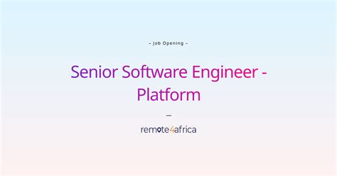 remote senior software engineer platform job at financial services