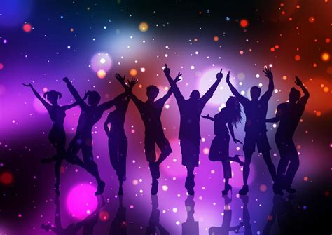 Party People Dancing On A Bokeh Lights Background 16088287 Vector Art