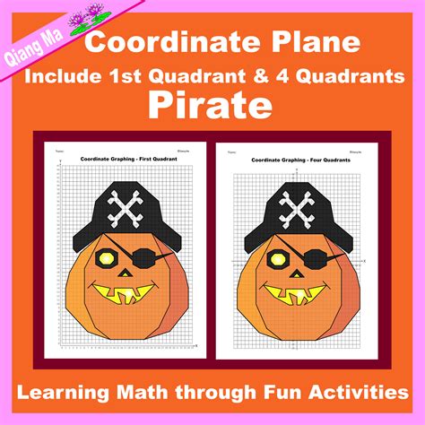 Halloween Coordinate Plane Graphing Picture Pirate Made By Teachers