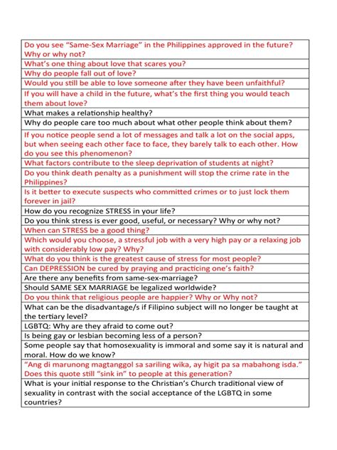 Impromptu Topics Pdf Same Sex Marriage Marriage