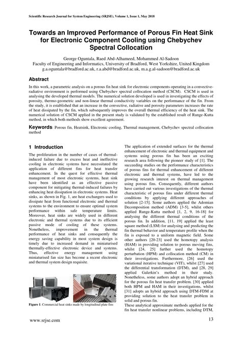 Pdf Towards An Improved Performance Of Porous Fin Heat Sink For Electronic Component Cooling