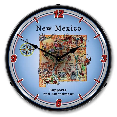 Collectable Sign And Clock New Mexico Supports The 2nd Amendment