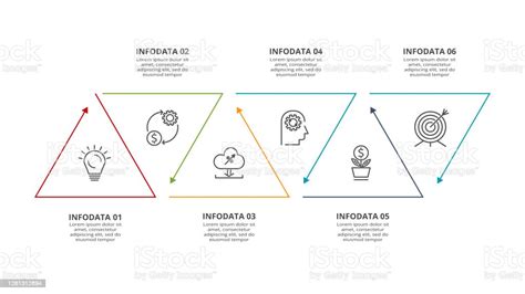 비즈니스 데이터 시각화 프로세스 차트입니다 6단계 옵션 부품 또는 프로세스가 있는 그래프 다이어그램의 요소입니다 0명에 대한 스톡 벡터 아트 및 기타 이미지 Istock