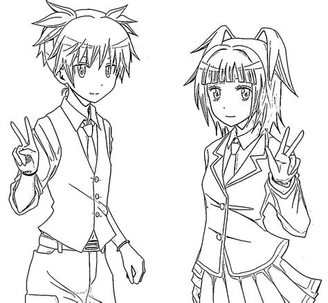 Nagisa And Kaede Coloring Page Download Print Or Color Online For Free