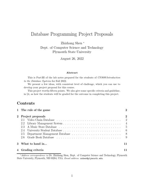 Database Project Proposals Pdf Databases Php