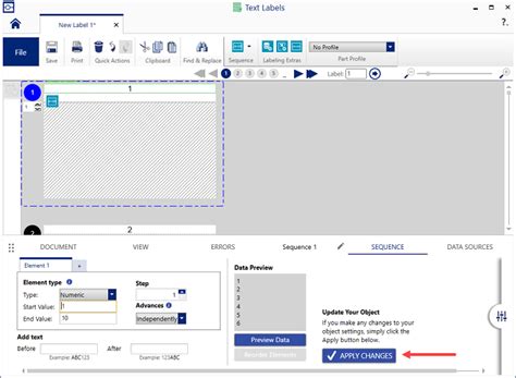 Custom Designer Text Labels Add A Sequence Multiple Times To A Label File Brady Support