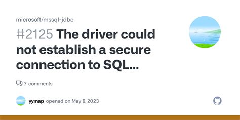 The Driver Could Not Establish A Secure Connection To Sql Server By Using Secure Sockets Layer