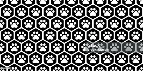 개 발 원활한 패턴 발자국 육각형 체크 고양이 프랑스 불독 벡터 캐릭터 만화 벌집 스카프 고립 된 타일 배경 반복 벽지 선물 포장 종이 그림 낙서 디자인 강아지 뼈다귀에
