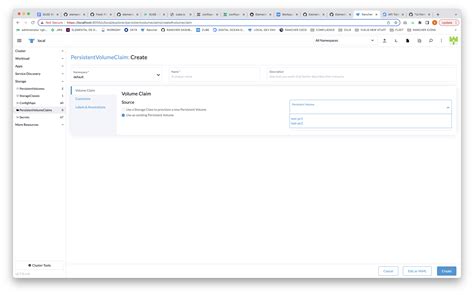 Missing Dropdown To Show Multiple Existing Pvs Or Storage Classes While