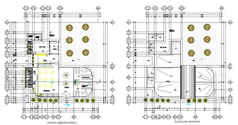 Single Story Building Structure Plan 2d View Cad Block Layout Autocad File