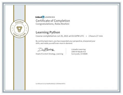 Ruba Roshini S On Linkedin Linkedinlearning Python
