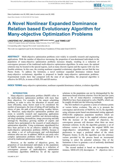 Pdf A Novel Nonlinear Expanded Dominance Relation Based Evolutionary Algorithm For Many