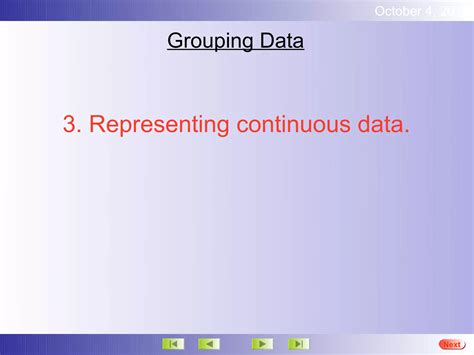 Grouping Data Continuous Ppt