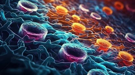 현미경으로 과학 의학 실험 세포 분열의 3d 렌더링된 시각 연구실 배경 현미경 배경 시각적 배경 이미지 Hd 연구실