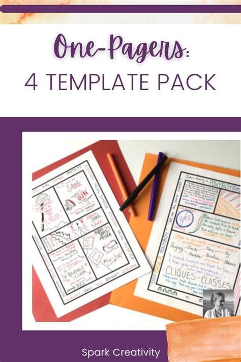 One Pager Worksheet With The Text Four Templates And Two Pencils