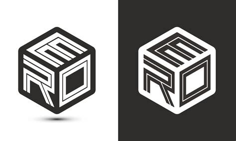 ERO Letter Logo Design With Illustrator Cube Logo Vector Logo Modern Alphabet Font Overlap